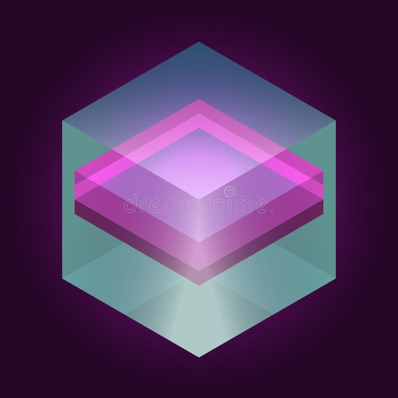 Abstract Isometric Cube for Design Stock Illustration - Illustration of ...