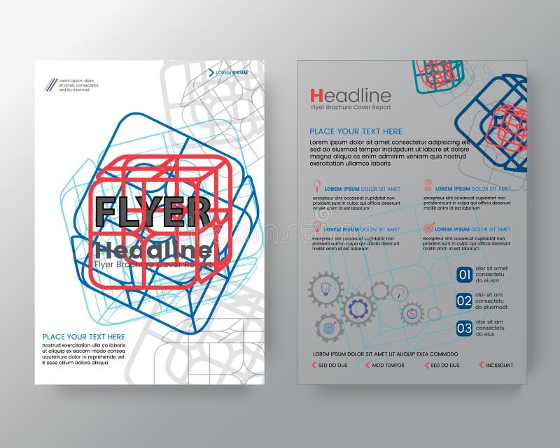 Abstract Isometric Cube Line Poster Brochure Flyer Design Layout Vector ...