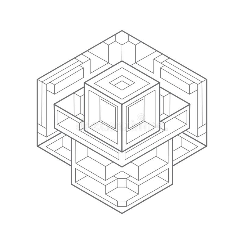 Abstract Isometric Cube.Abstract Technical 3D Background Stock Vector ...