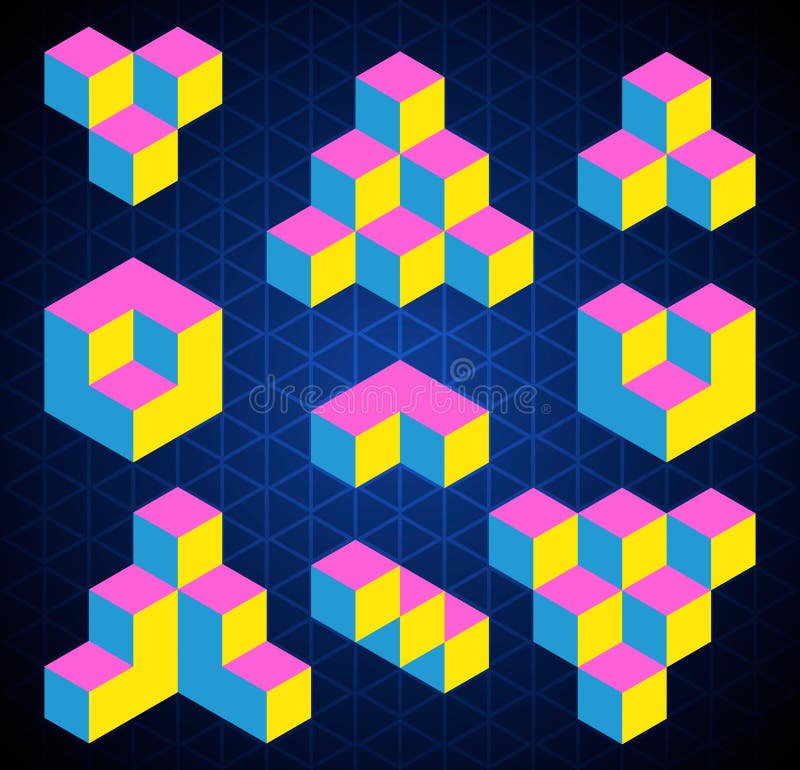 Isometric Figures on a White Background. Stock Vector - Illustration of ...