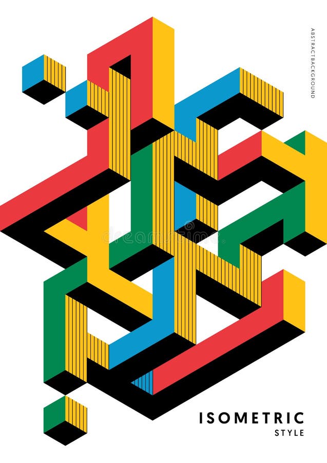 Abstract Isometric Geometric Shape Design Template Background Modern ...
