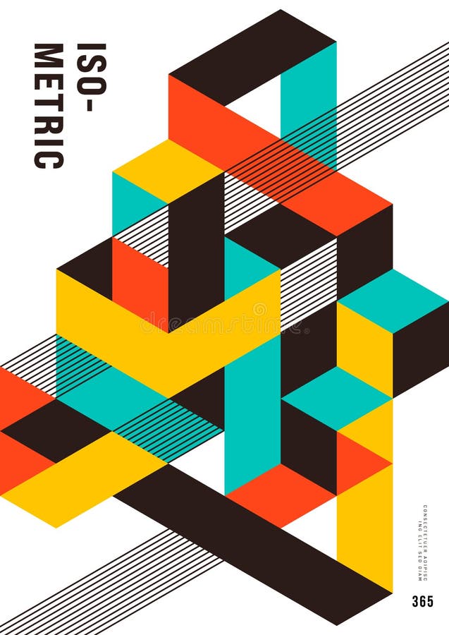 Abstract Isometric Geometric Shape Design Template Background Modern ...