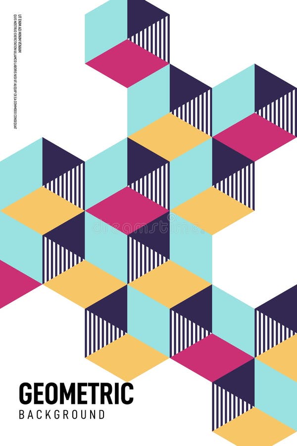 Abstract Isometric Geometric Shape Layout Design Template Background ...