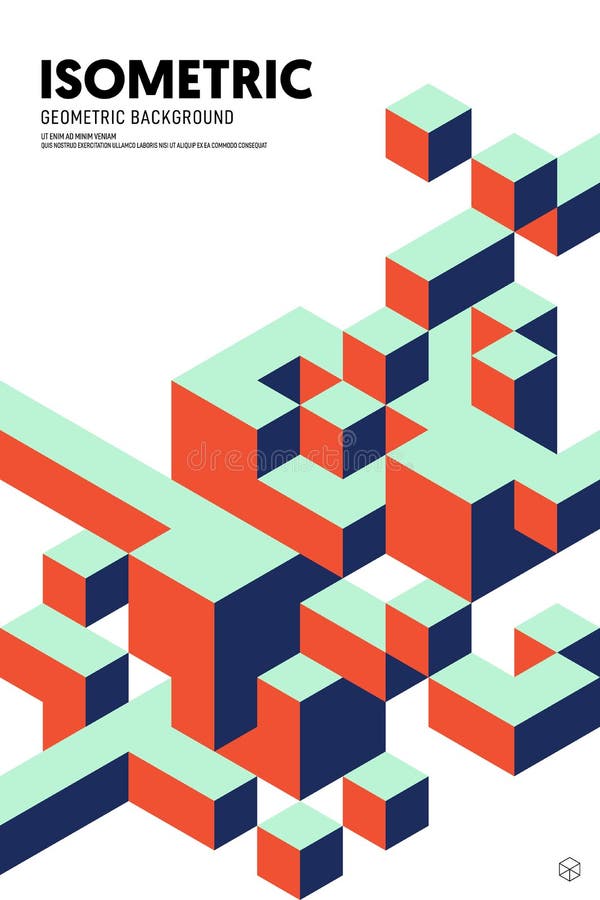 Abstract Isometric Geometric Shape Layout Design Template Poster ...