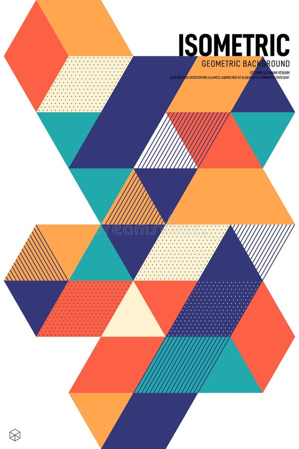 Abstract Isometric Geometric Shape Layout Design Template Poster ...