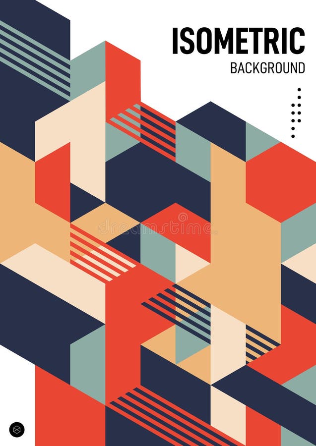 Abstract Isometric Geometric Shape Layout Design Template Poster ...