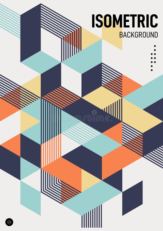 Abstract Isometric Geometric Shape Layout Design Template Poster ...