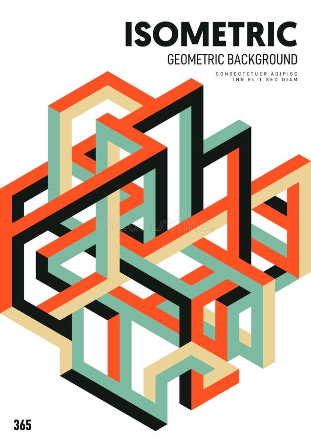 Abstract Isometric Geometric Shape Layout Design Template Poster ...