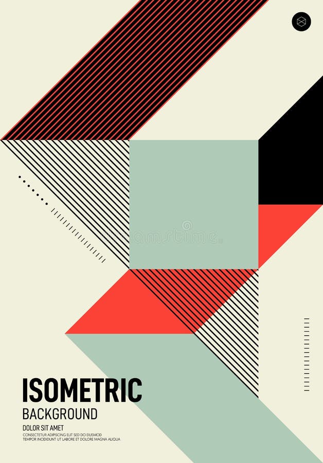 Abstract Isometric Geometric Shape Layout Poster Design Template ...