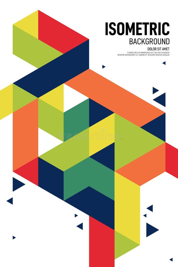 Abstract Isometric Geometric Shape Layout Poster Design Template ...