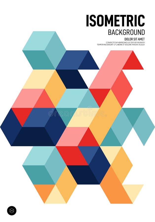 Abstract Isometric Geometric Shape Layout Poster Design Template ...