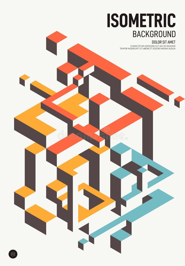 Abstract Isometric Geometric Shape Layout Poster Design Template ...