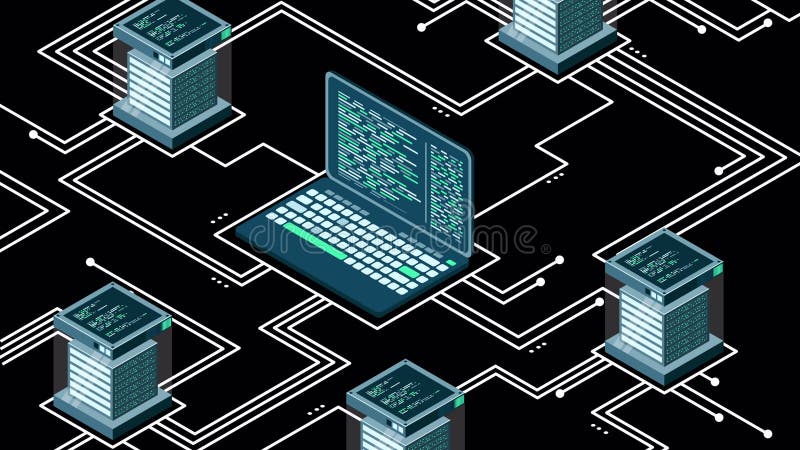 Abstract Isometric High Technology Animation. Cloud Storage Isometric ... Abstract Isometric High Technology Animation. Cloud Storage Isometric ...