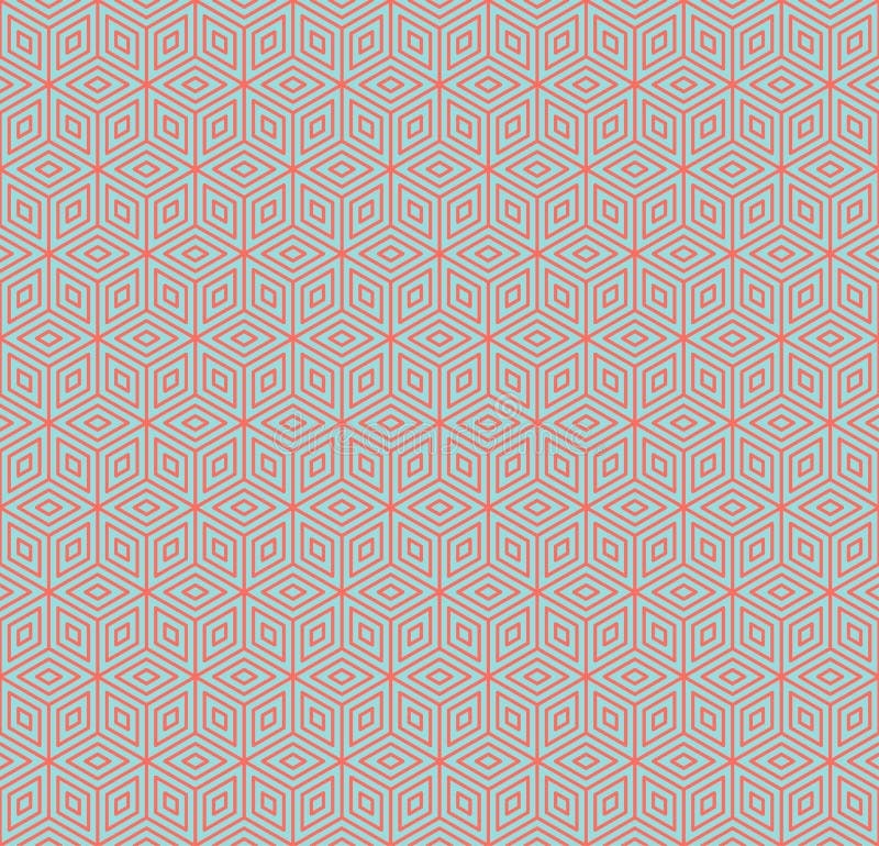 Abstract Isometric Line Art Seamless Pattern Background Stock ...
