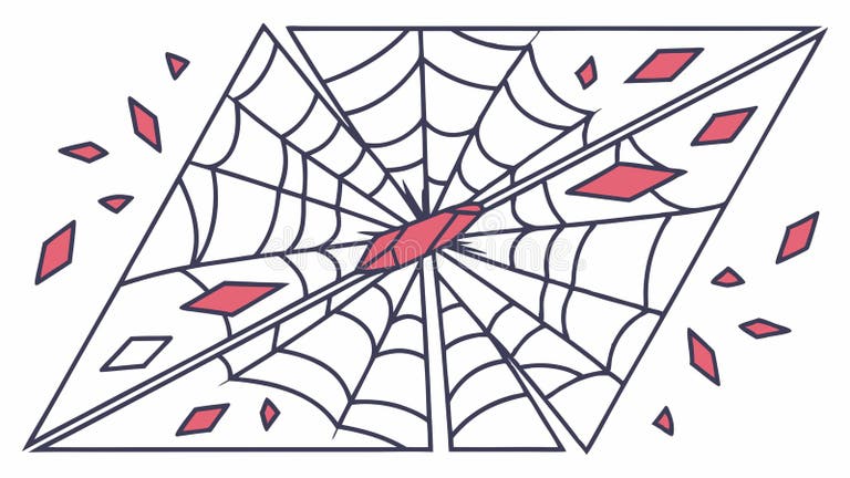 Isometric Abstract Spider Web Network with Central Connection, Vector ...