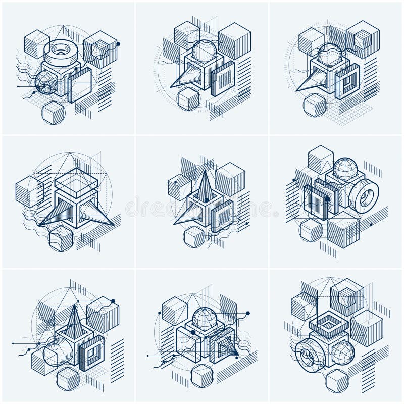 Abstract Isometrics Backgrounds, 3d Vector Layout. Stock Vector ...