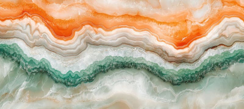 Abstract Ivory Orange, Teal, and Green Druzy Geode Marble Texture ...