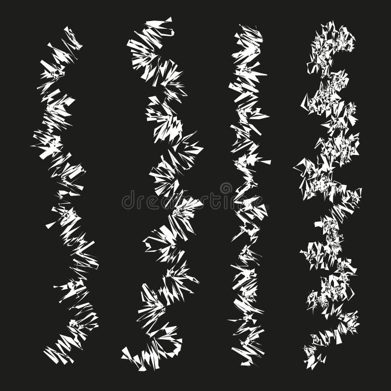 Abstract Jagged Lines. Black Background. White Irregular Shapes ...