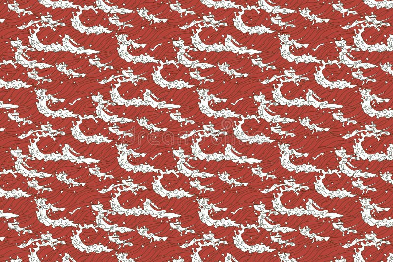 Abstract Japan Red and White Oriental Circle Pattern with Abstract ...