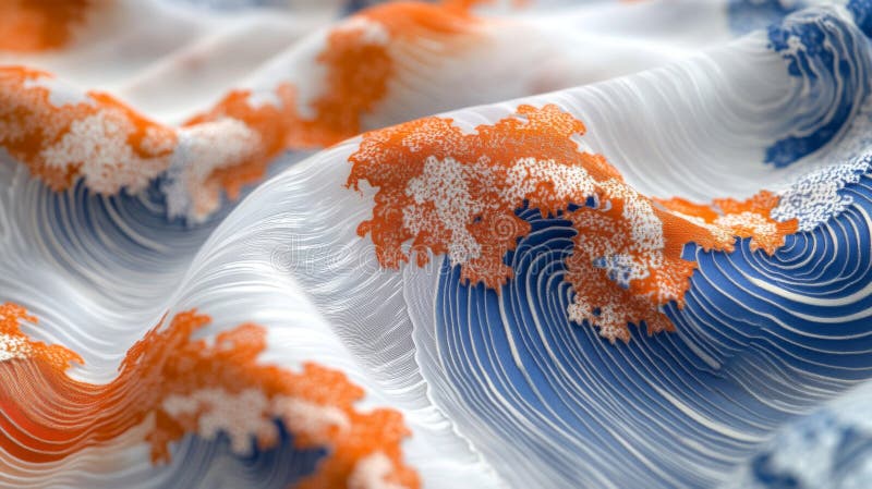 Abstract Japanese Wave Fabric Texture Stock Illustration - Illustration ...