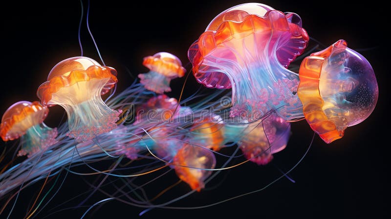 Abstract Jelly Fish in Mixes Realistic Stock Illustration ...