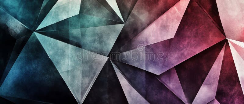 Abstract Jewel Tone Geometry Interlocking Triangles Creating Depth and ...