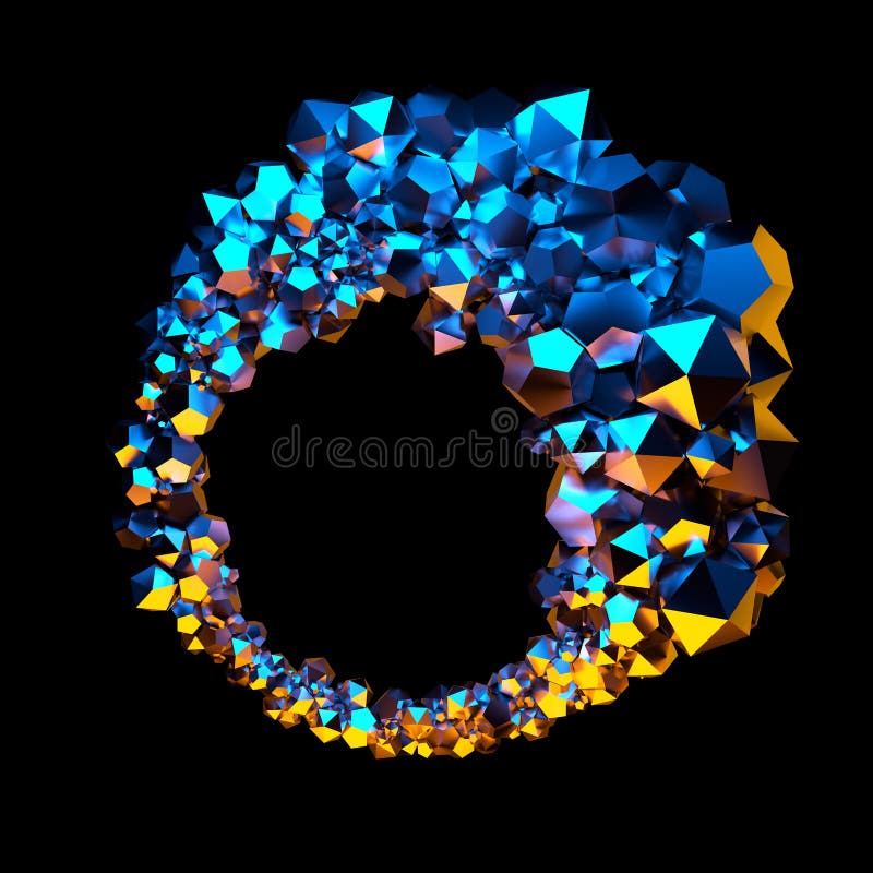 Abstract Jewelry Circular Composition of Low Poly Spheres and Polygons ...