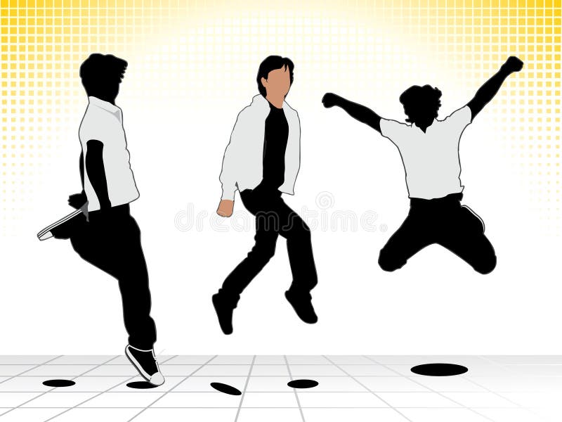Abstract Jumping Boy Silhouette Stock Vector - Illustration of shape ...