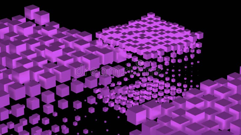 Abstract Jumping Bright Cubes Looking Like Digital Clouds. Design ...