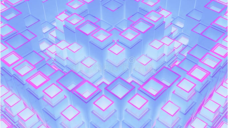 Abstract Jumping Square and Cube Forms Structure. Design. Up and Down ...