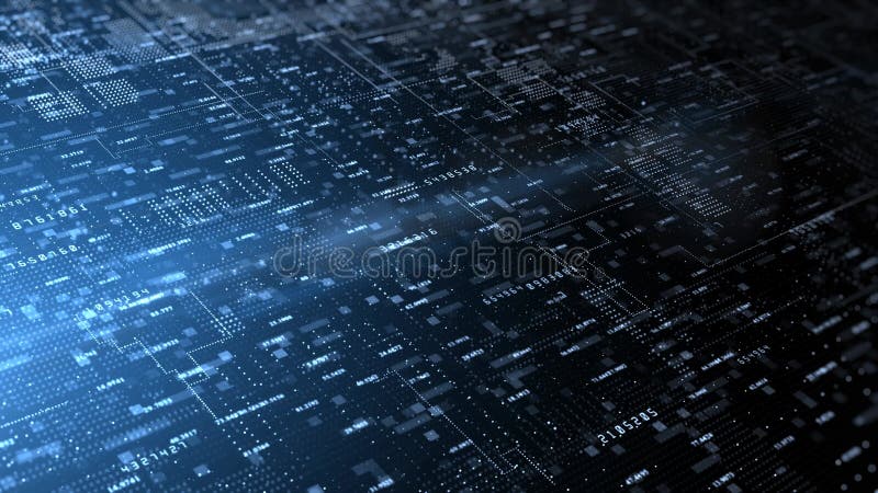 Abstract 4K Animation Blue Digital Cyberspace Futuristic Matrix ...