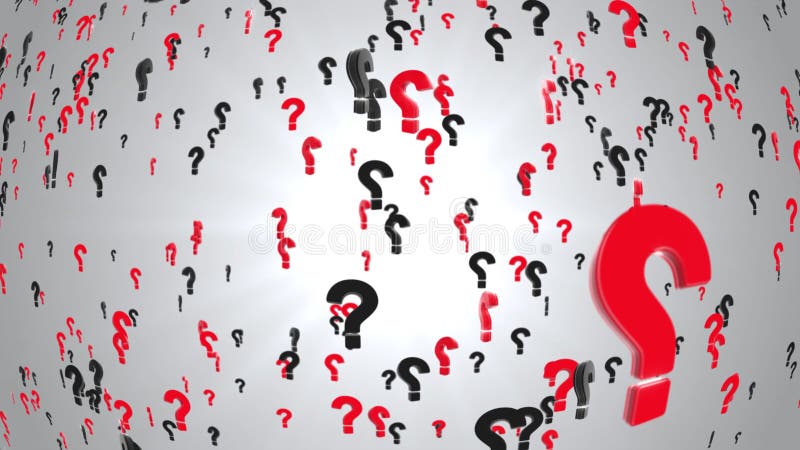 Abstract 4k 3D Question Mark Animated Loop Spin Moving Up Background ...