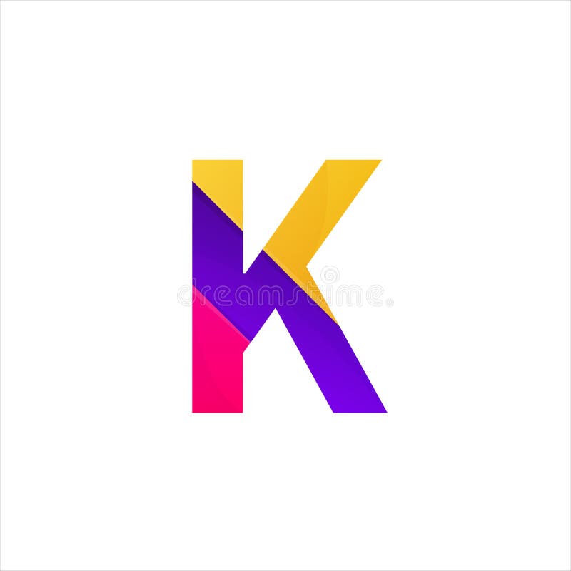 Abstract K Letter Icon Funny Flat Sign Vector Logo Design Stock Vector ...