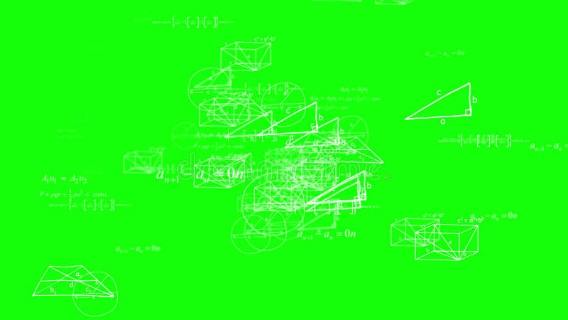 Abstract 4K Loop Creative Digital Mathematical Formulas Loop Green Screen Loop Animation ...