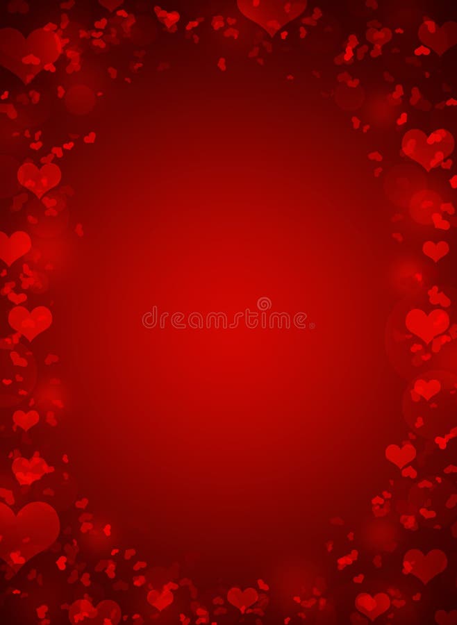 Abstract Kader Met Rode Harten Stock Illustratie - Illustration of ...