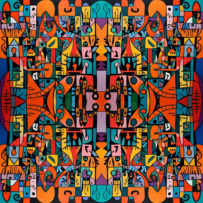 Abstract Keith Haring Symmetrical Wallpaper Stock Illustration ...