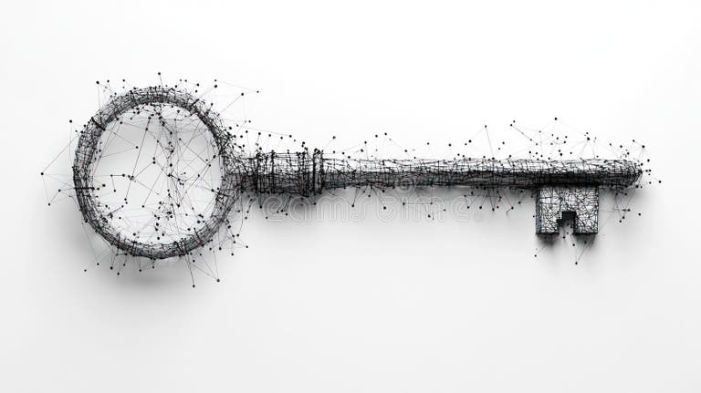 Abstract Key, Connected Points, White Background, Opportunities Stock ...