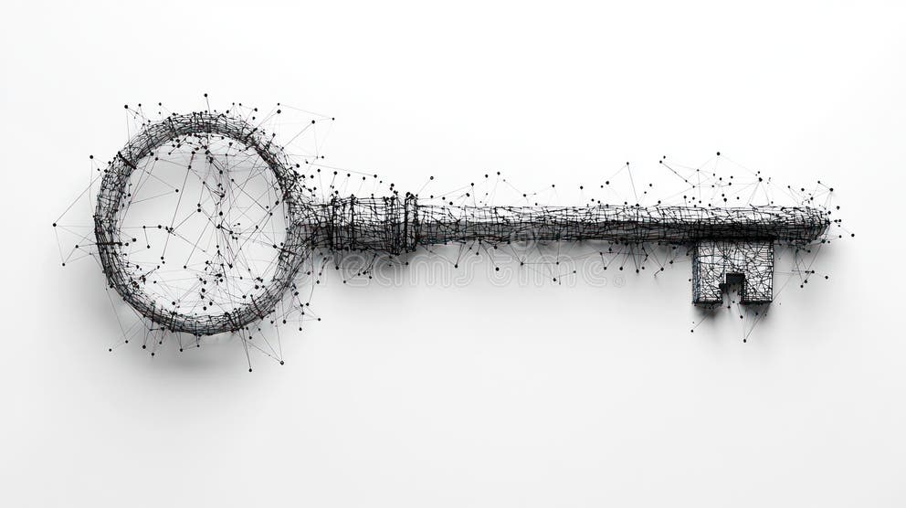 Abstract Key, Connected Points, White Background, Opportunities Stock ...