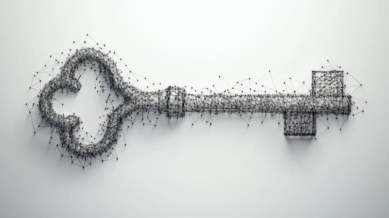 Abstract Key Design, Connected Points, Minimalist Background, Potential ...