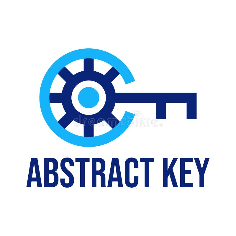 Abstract Key Flat Minimalist Logo Design Stock Illustration ...