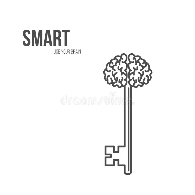 Abstract Key with Handle Like Brain. Vector Stock Vector - Illustration ...