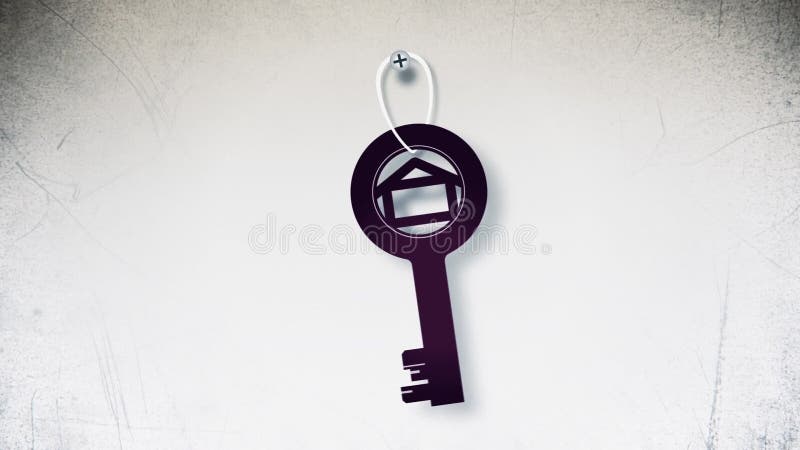 Abstract Key with House Symbol Animation. Stock Video - Video of icon ...