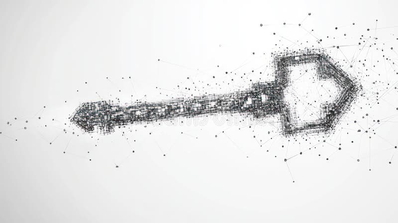 Abstract Key Moving Forward, Connecting Dots in Background, for ...