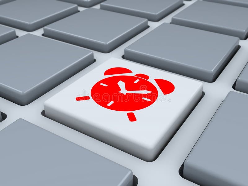 Abstract Keyboard with Alarm Clock Button Stock Illustration ...