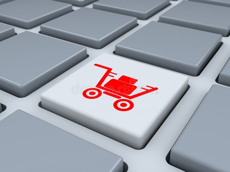 Abstract Keyboard with Cart Button Stock Illustration - Illustration of ...