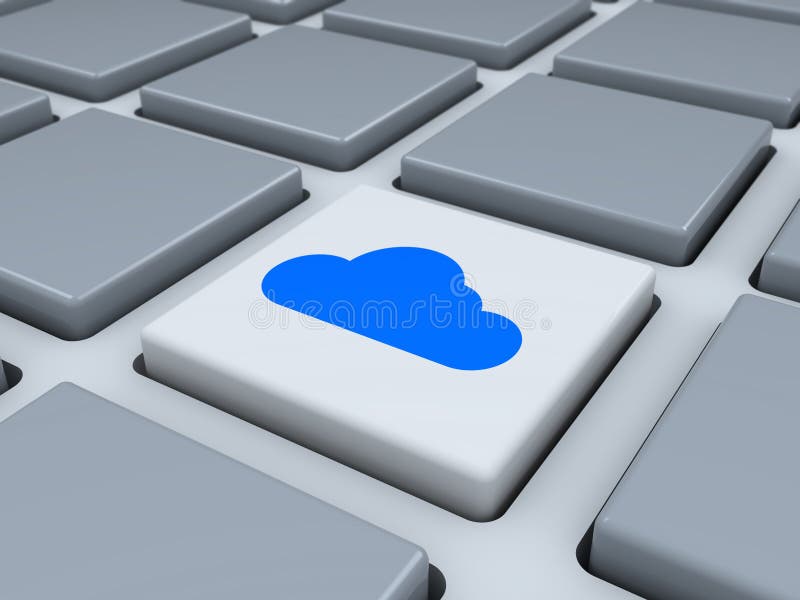Abstract Keyboard with Cloud Button Stock Illustration - Illustration ...