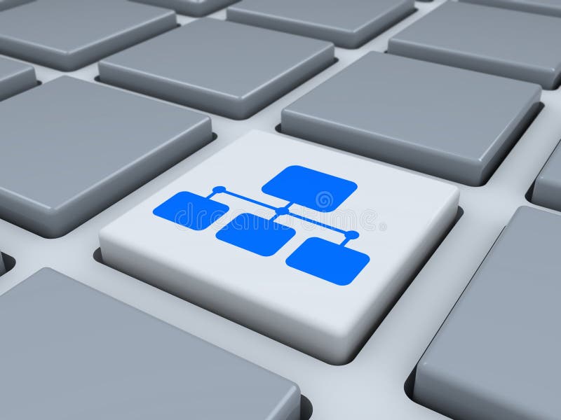 Abstract Keyboard with Network Button Stock Illustration - Illustration ...