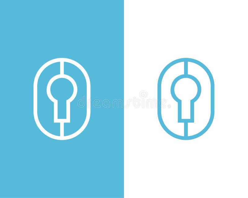 Abstract Keyhole Logo Icon Vector. Lock Icon Sign Stock Vector ...