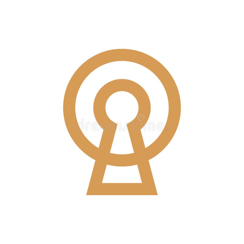 Abstract Keyhole Logo Icon Vector. Lock Icon Sign Stock Vector ...