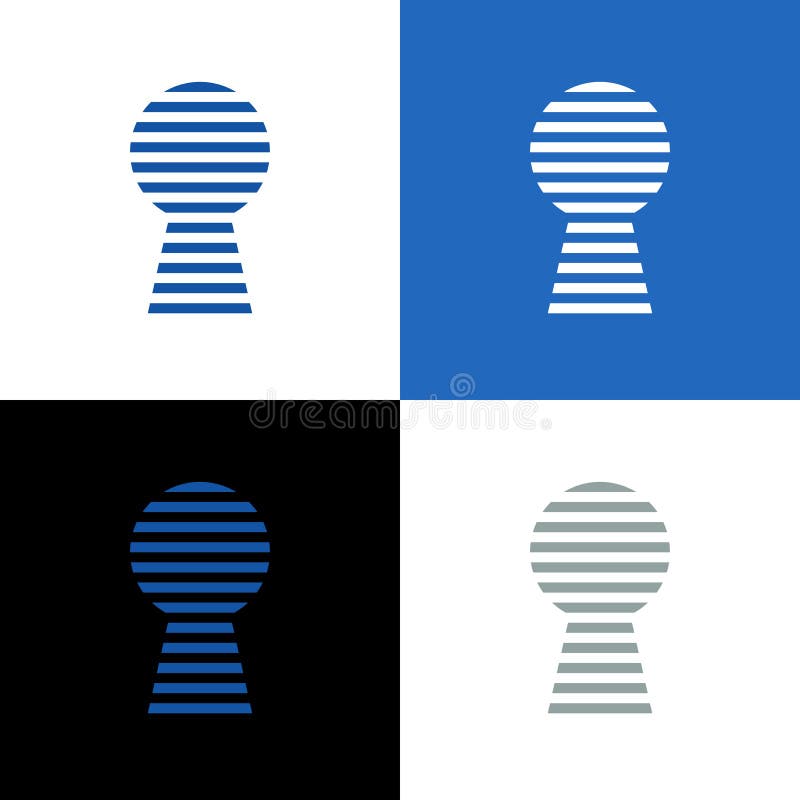 Abstract Keyhole Logo Icon Vector. Lock Icon Sign Stock Vector ...